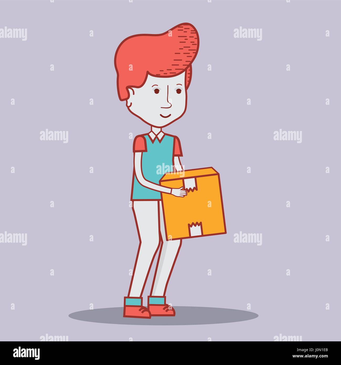 delivery man with package box distribution Stock Vector Image & Art - Alamy