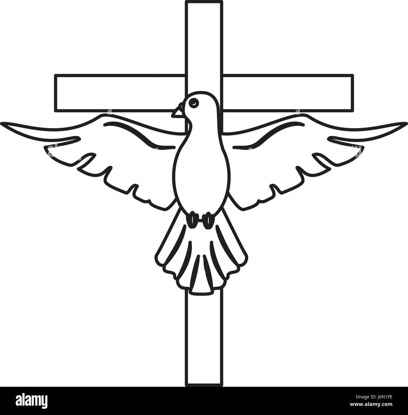holy spirit with cross sacred outline Stock Vector Image & Art - Alamy