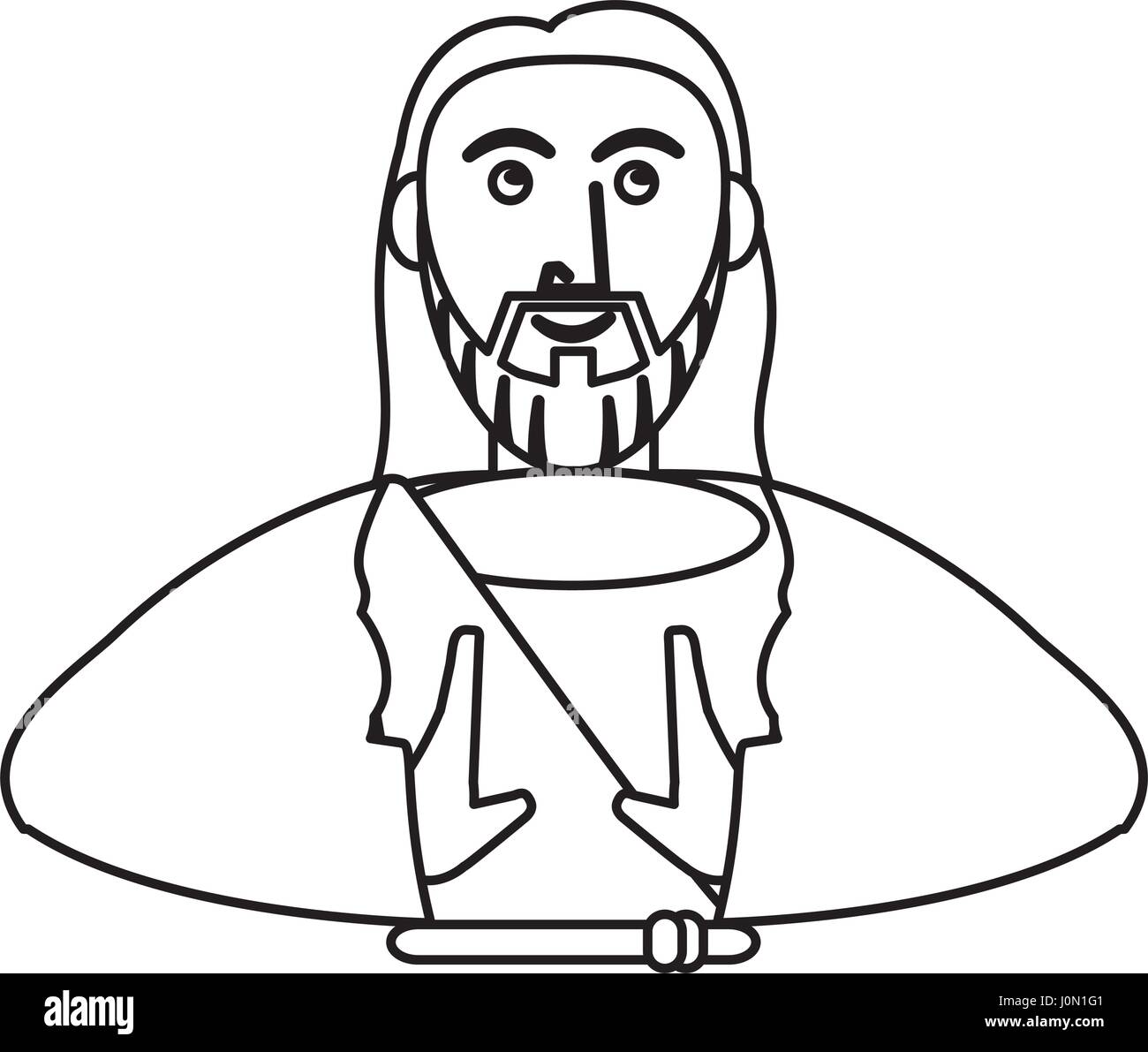jesus christ with sacred outline Stock Vector Image & Art - Alamy