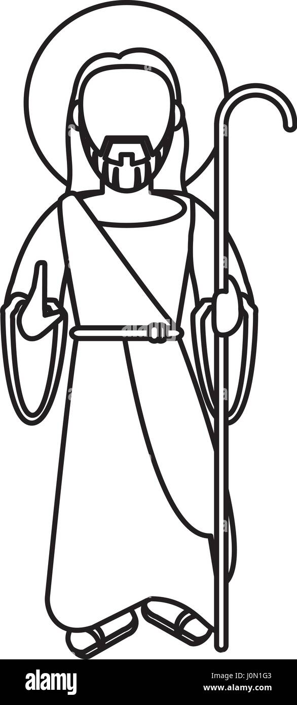 Jesus Christ Catholic Faceless Outline High Resolution Stock ...