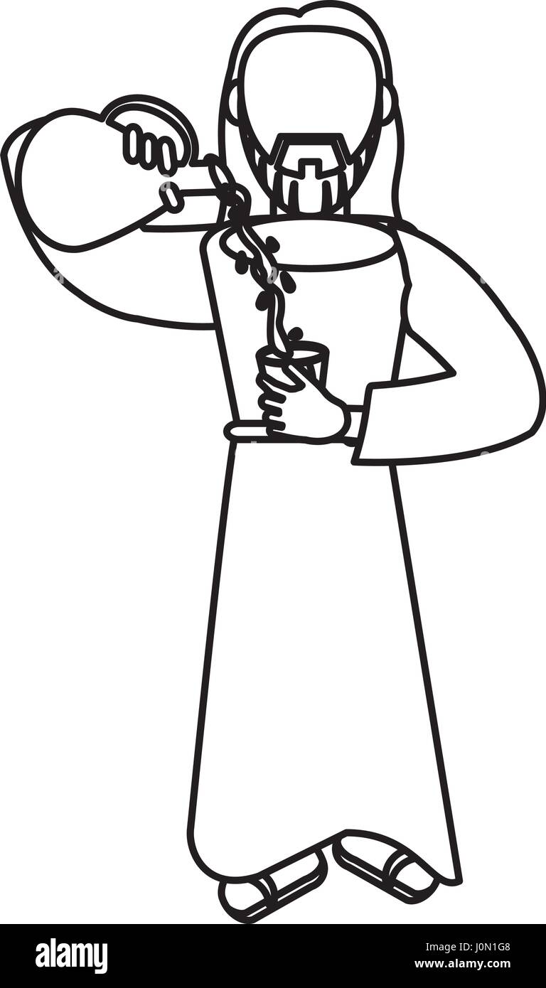 jesus christ miracle water wine outline Stock Vector Image & Art - Alamy