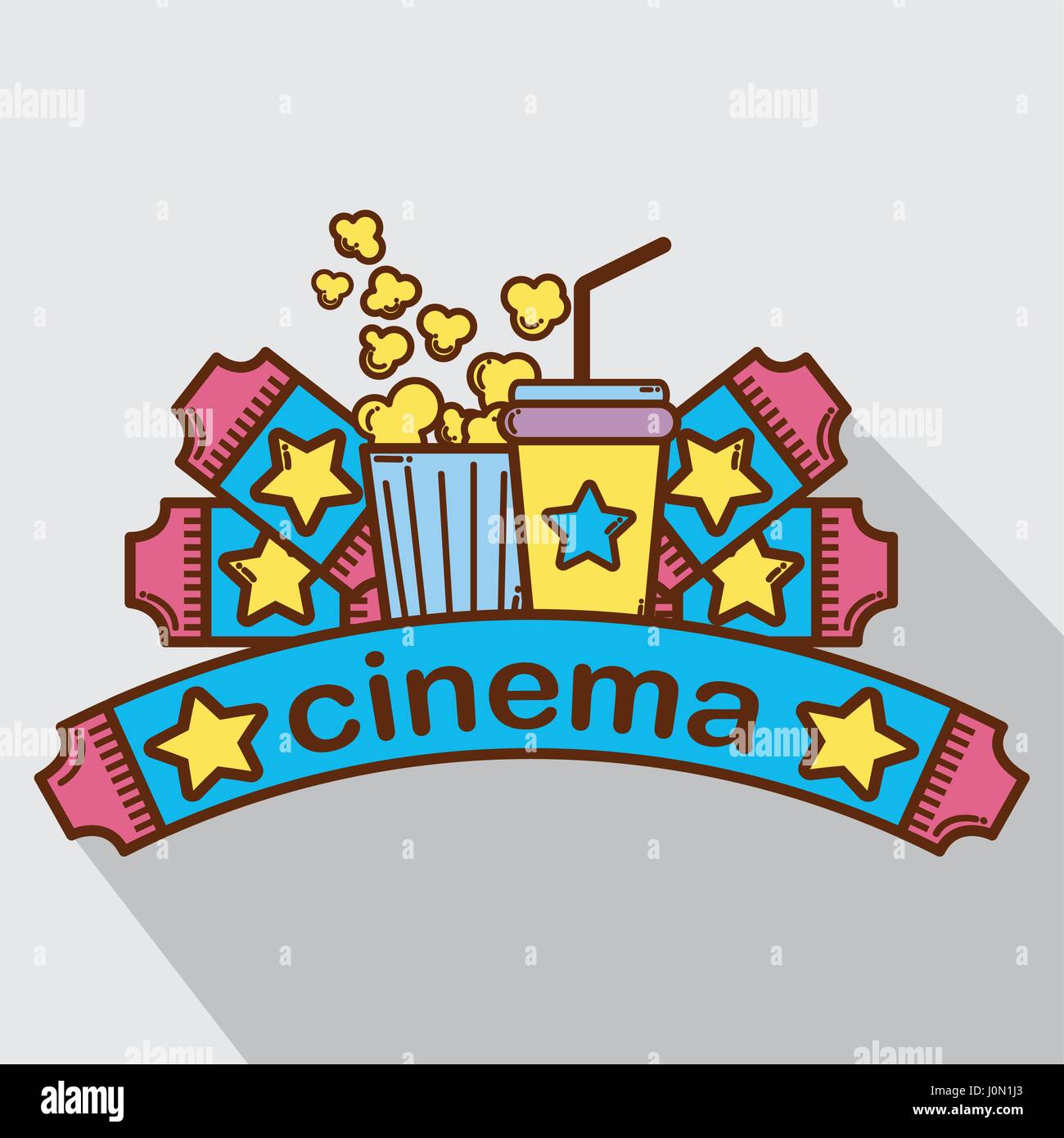 cinema with popcorn, soda and tickets Stock Vector Image & Art - Alamy