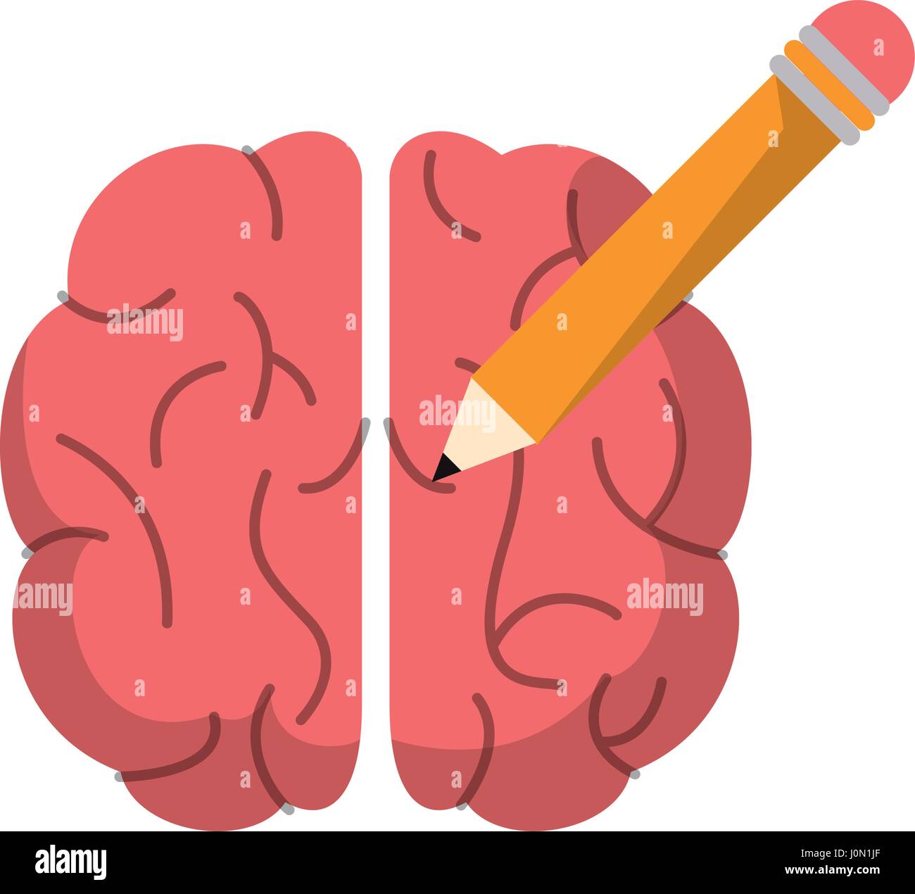 brain pencil creativity school Stock Vector Image & Art - Alamy
