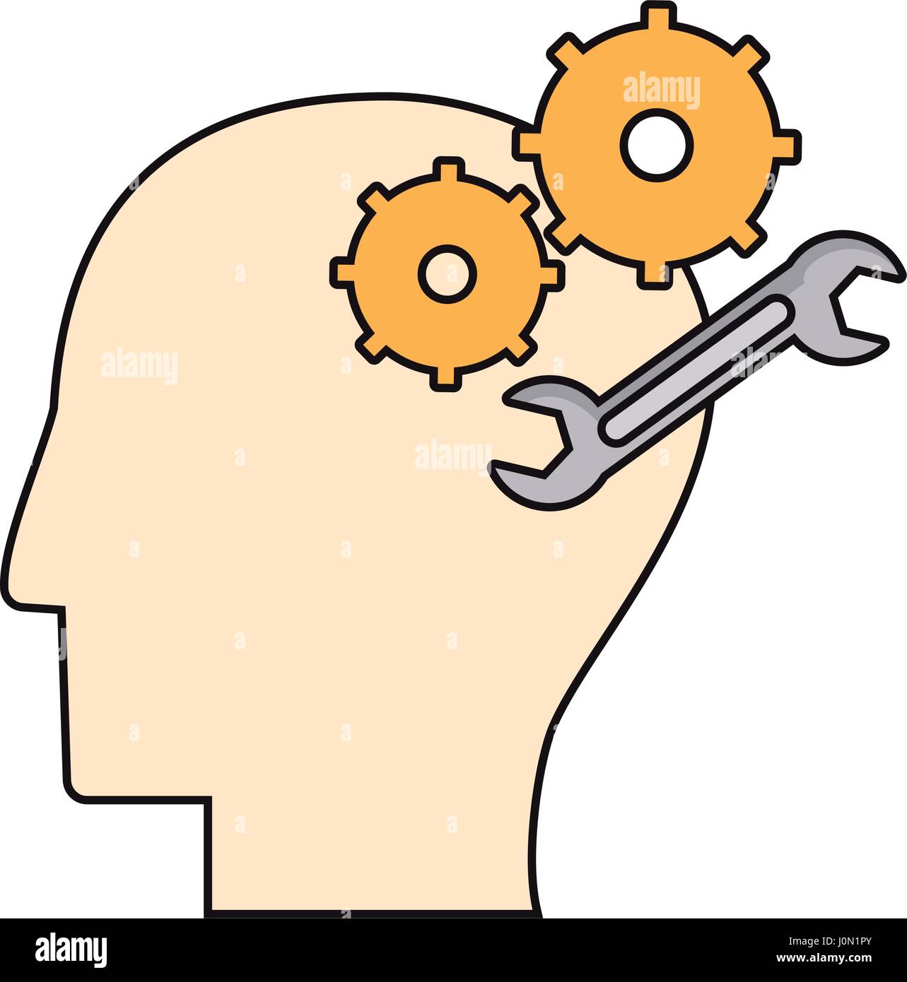 profile head gear spanner repair Stock Vector Image & Art - Alamy