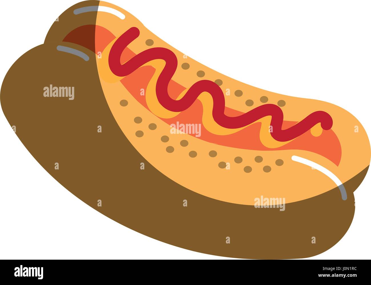 Yummy hot dog ketchup Stock Vector Images - Alamy