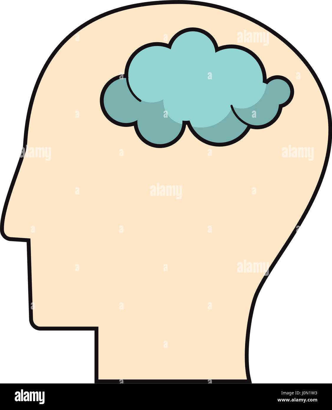 profile head think brain Stock Vector Image & Art - Alamy