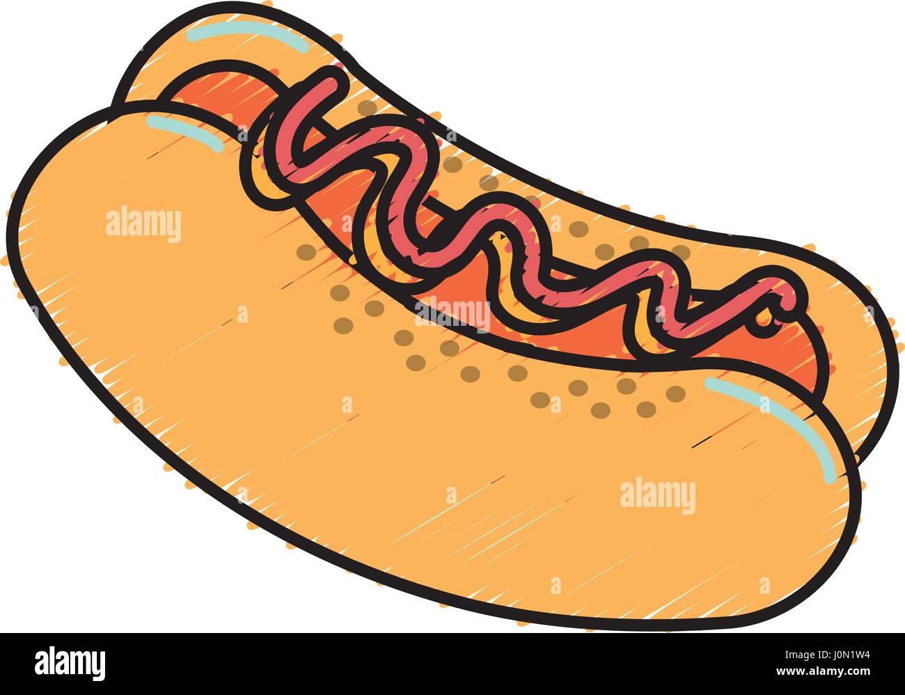 Yummy hot dog ketchup Stock Vector Images - Alamy
