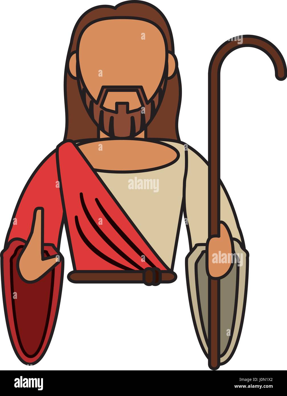 jesus christ catholic with stick Stock Vector Image & Art - Alamy