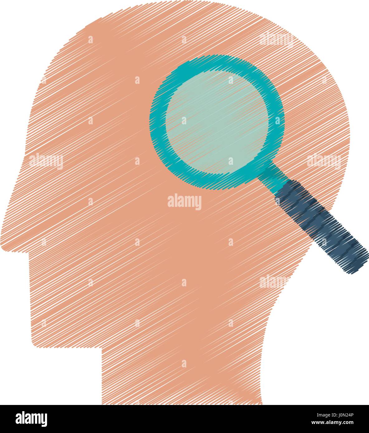 drawing profile head search creativity Stock Vector Image & Art - Alamy