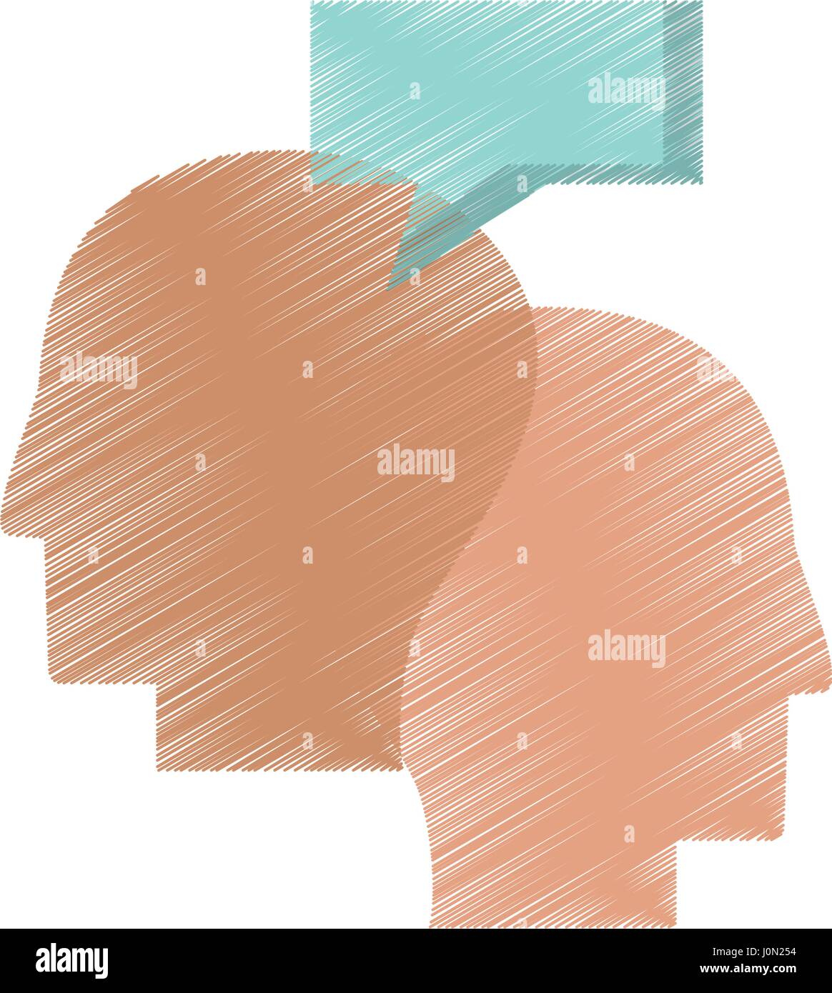 drawing profile heads talking Stock Vector Image & Art - Alamy