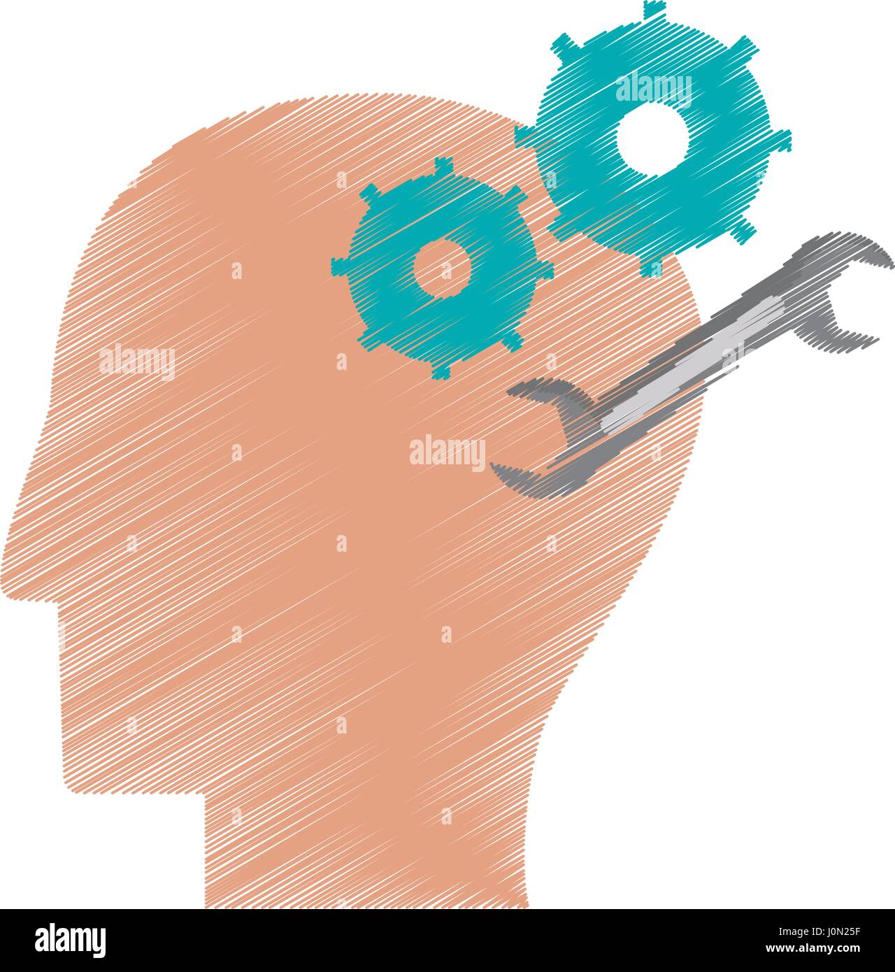 Robot face head drawing Stock Vector Images - Alamy