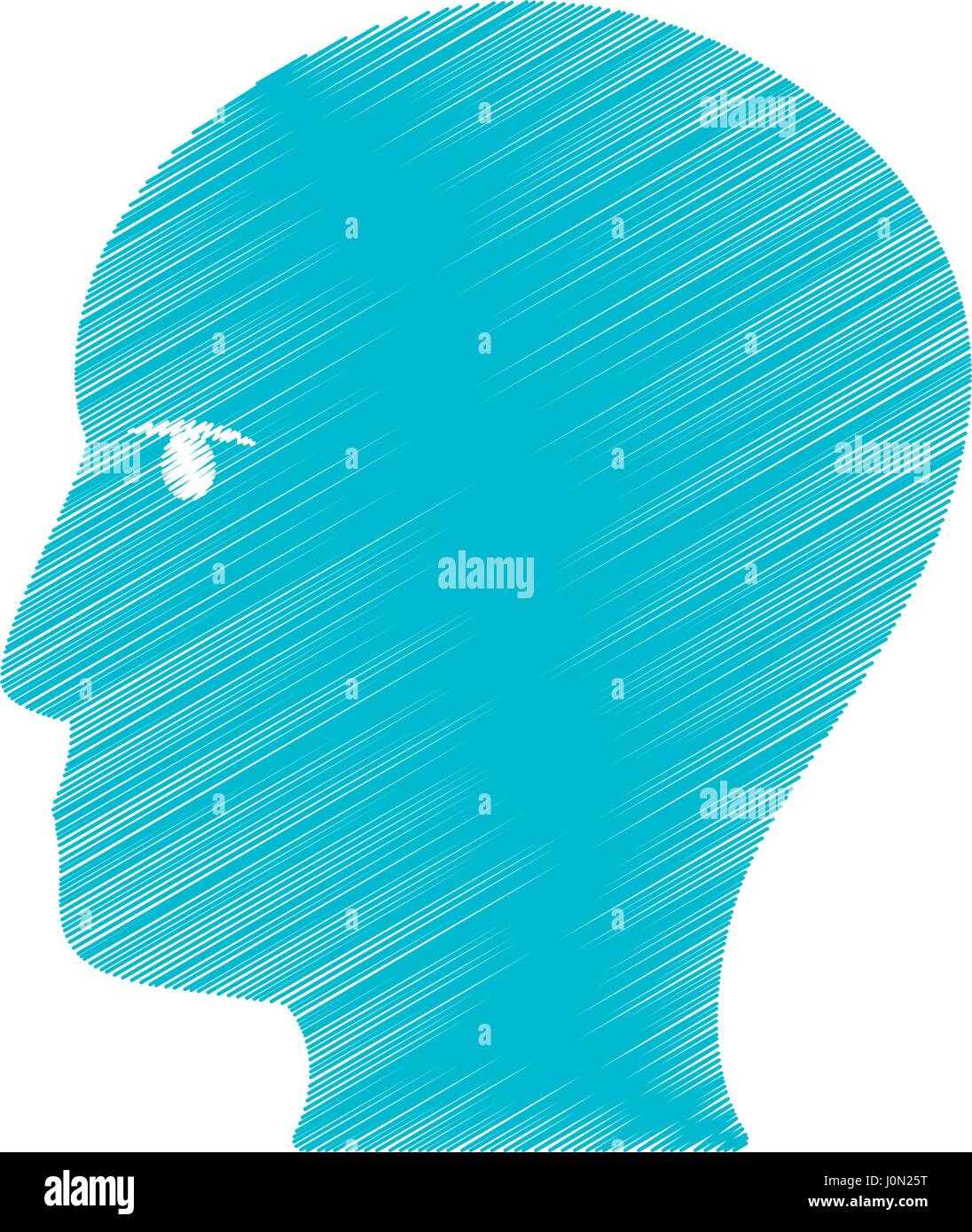 drawing blue profile head brain idea Stock Vector Image & Art - Alamy