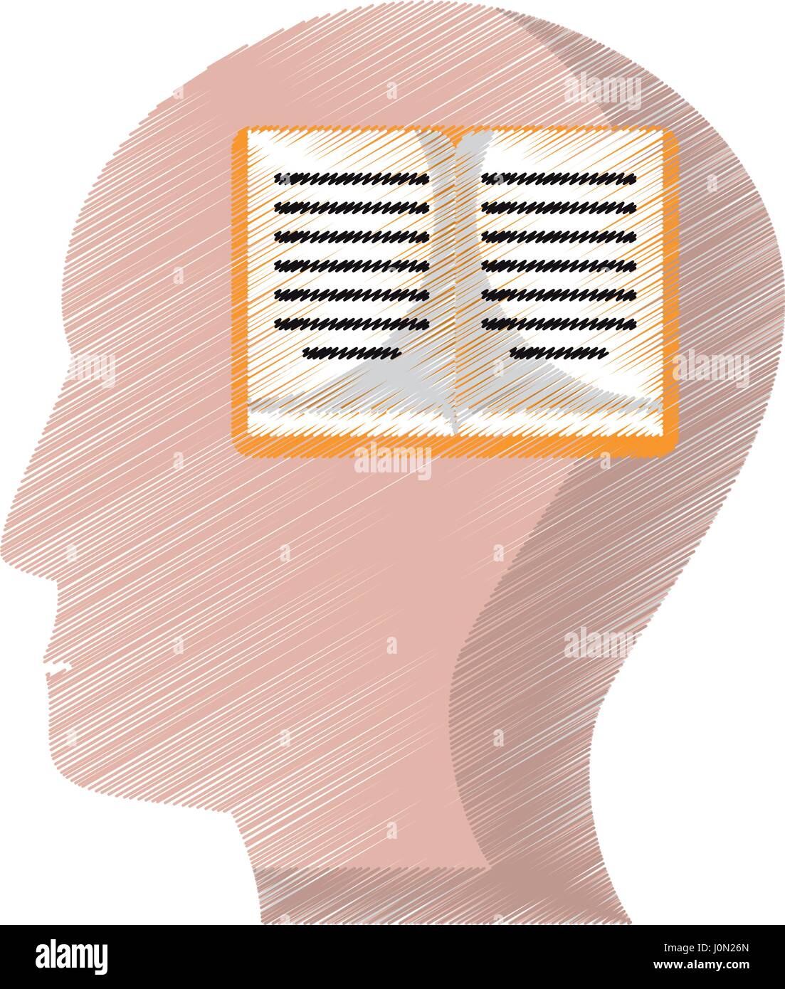 drawing profile head book knowledge Stock Vector Image & Art - Alamy