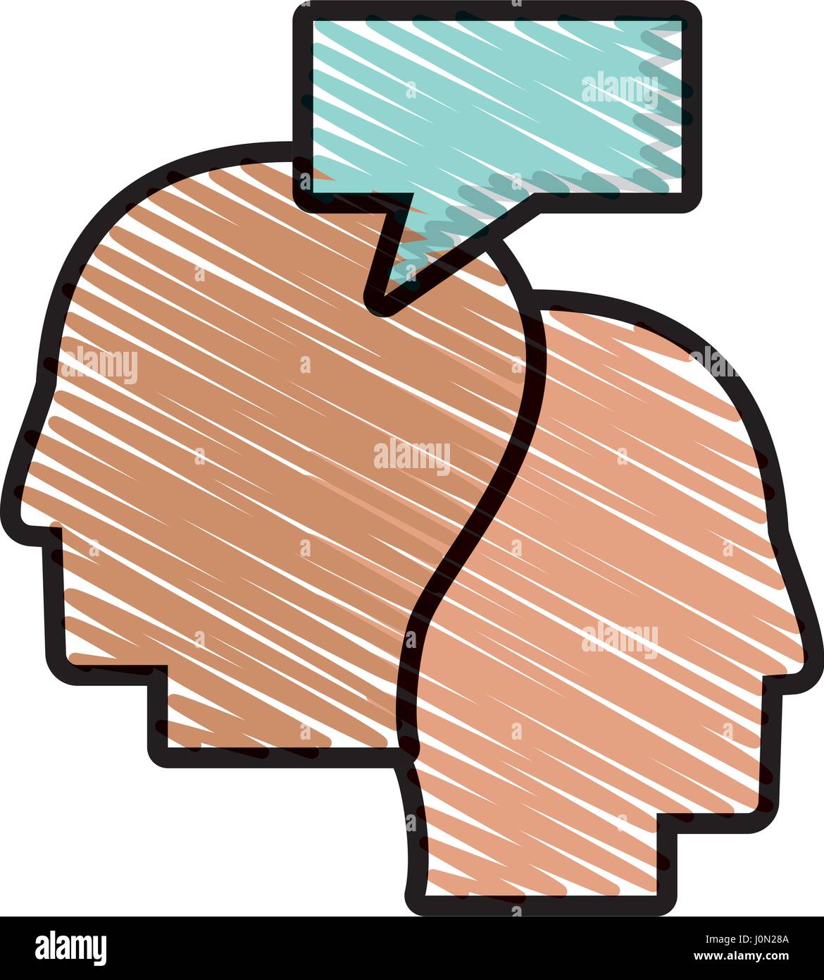 drawing profile head dialog talking Stock Vector Image & Art - Alamy