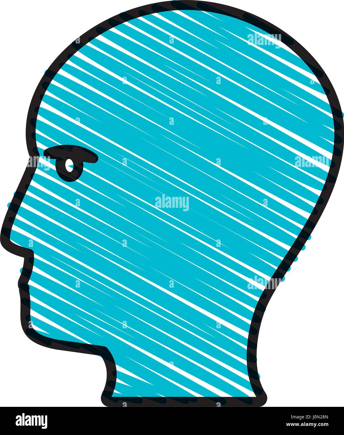 drawing blue profile head idea Stock Vector Image & Art - Alamy
