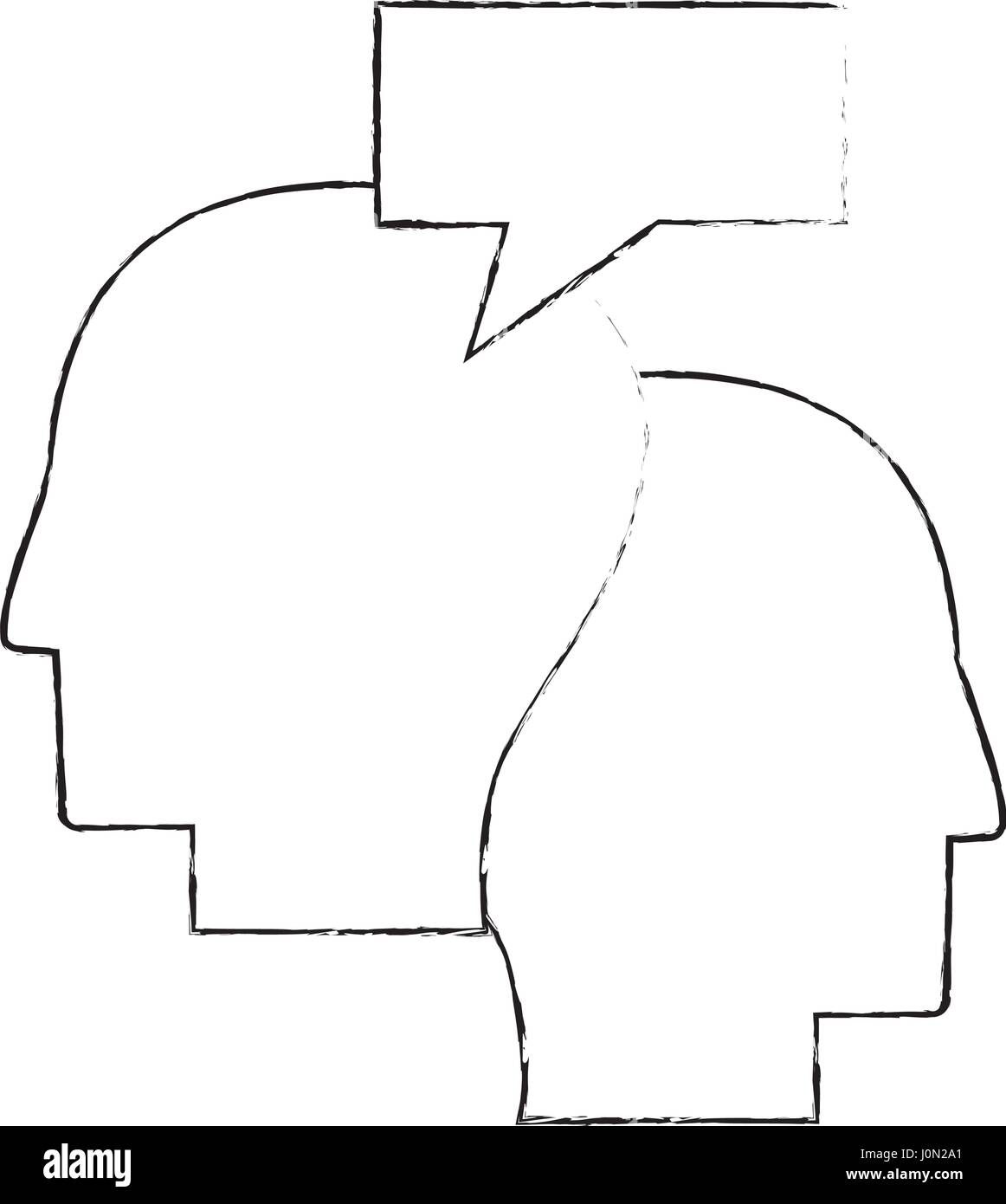 heads human dialog communication sketch Stock Vector Image & Art - Alamy