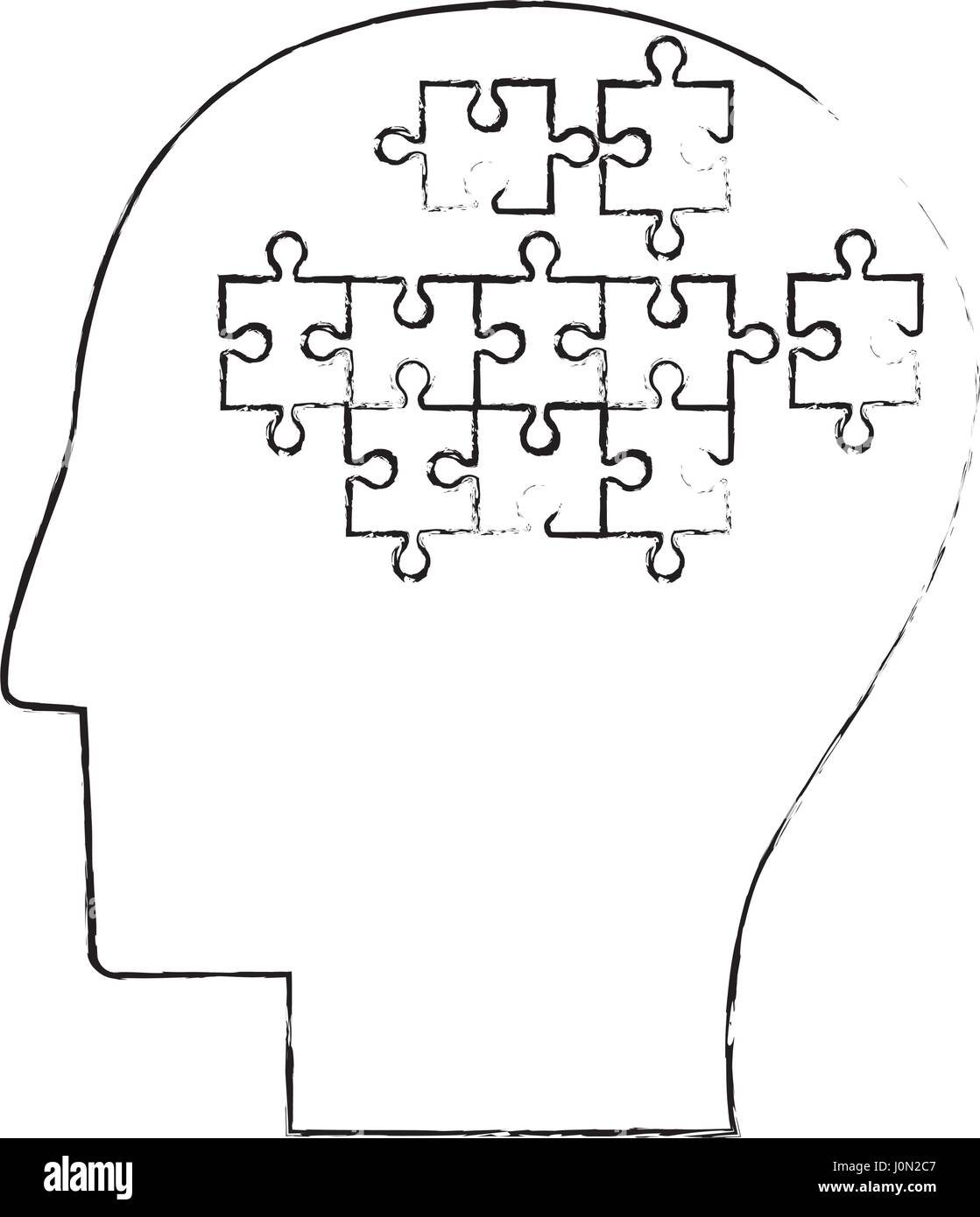 head human puzzle creativity sketch Stock Vector Image & Art - Alamy