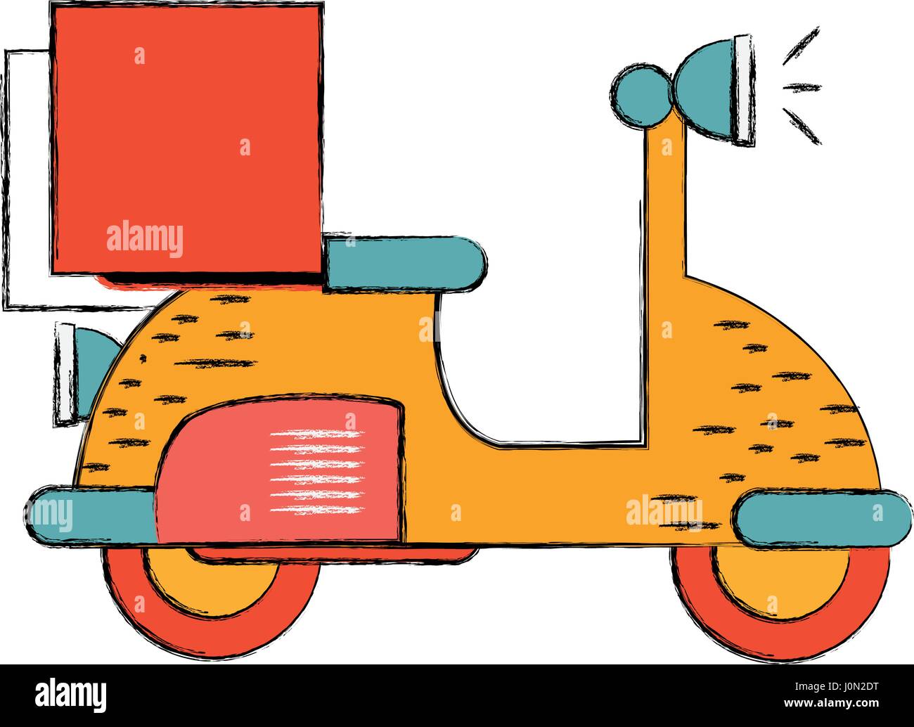 delivery motorcycle transportation service with box Stock Vector Image ...