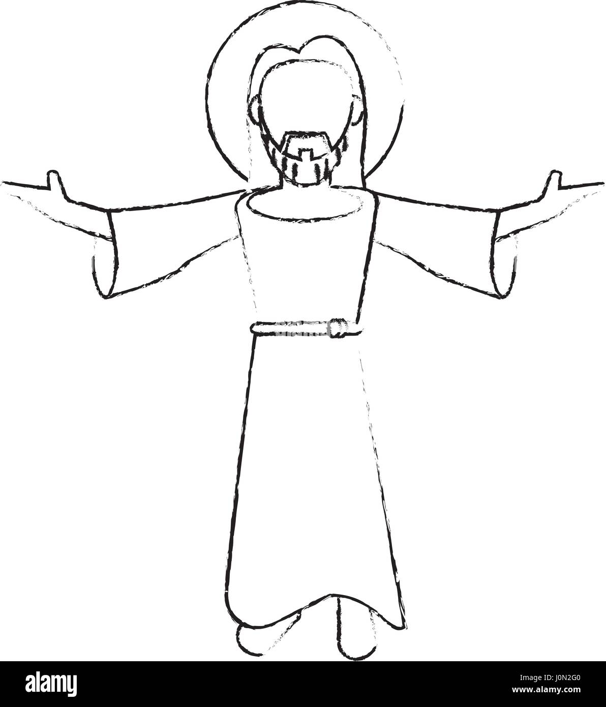 jesus christ devotion sacrifice image sketch Stock Vector Image & Art ...