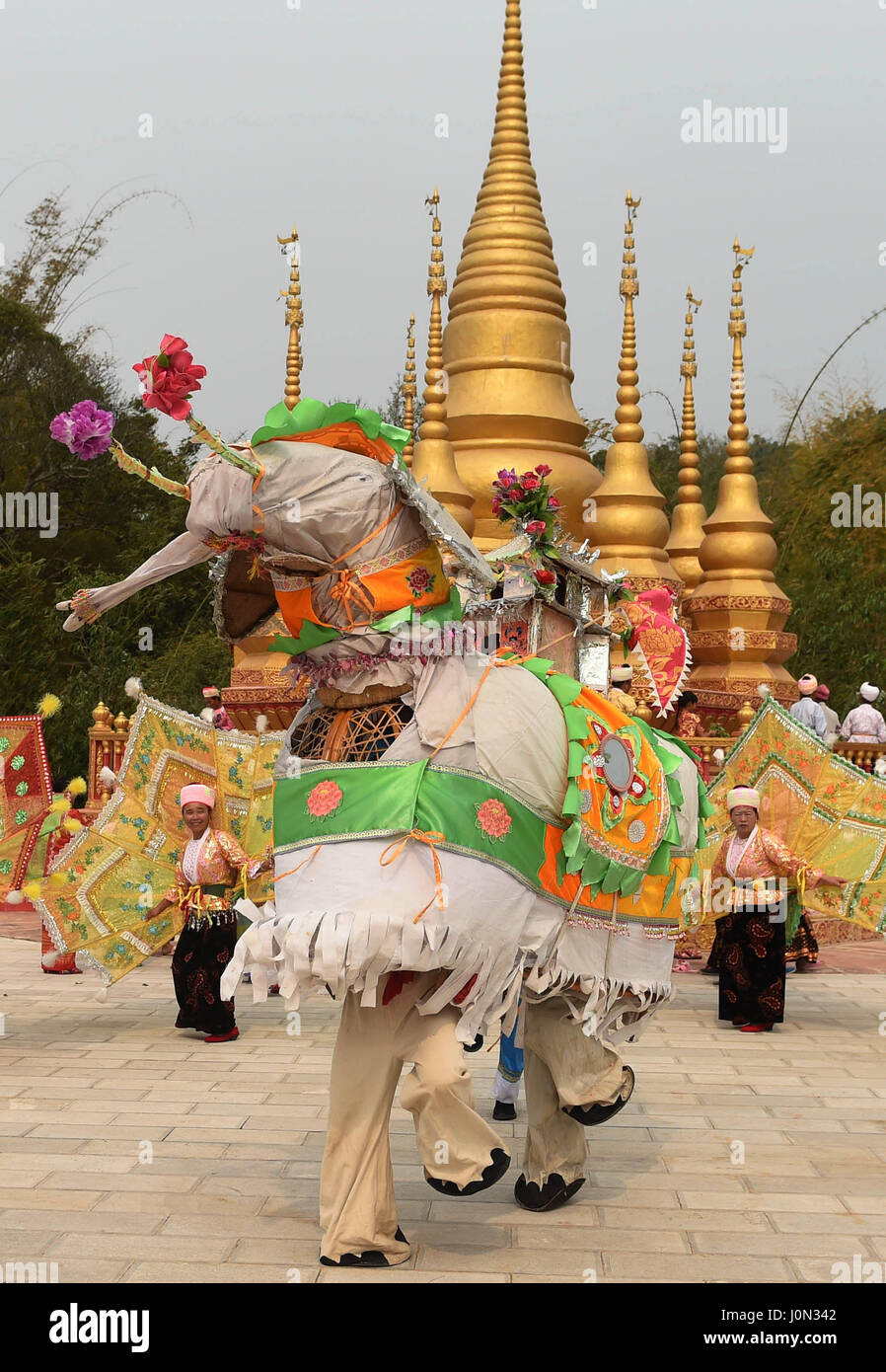 Jinggu, China's Yunnan Province. 14th Apr, 2017. People of local Dai ...