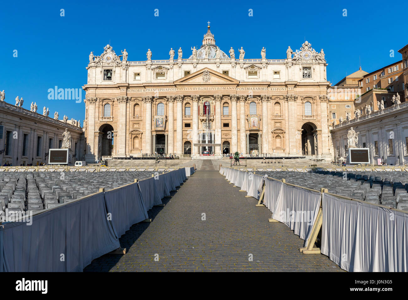 Vatican City, Vatican. 14th Apr, 2017. Empty seating for Easter Mass ...
