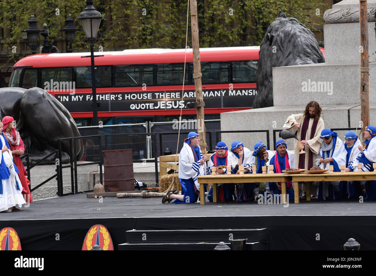 Last supper. Easter Good Friday the cast of Wintershall portrayed the ...