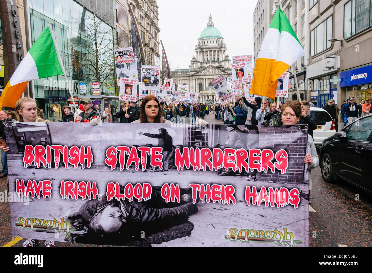 Belfast, Northern Ireland. 14 Apr 2017 - Irish Republican group Saoradh ...