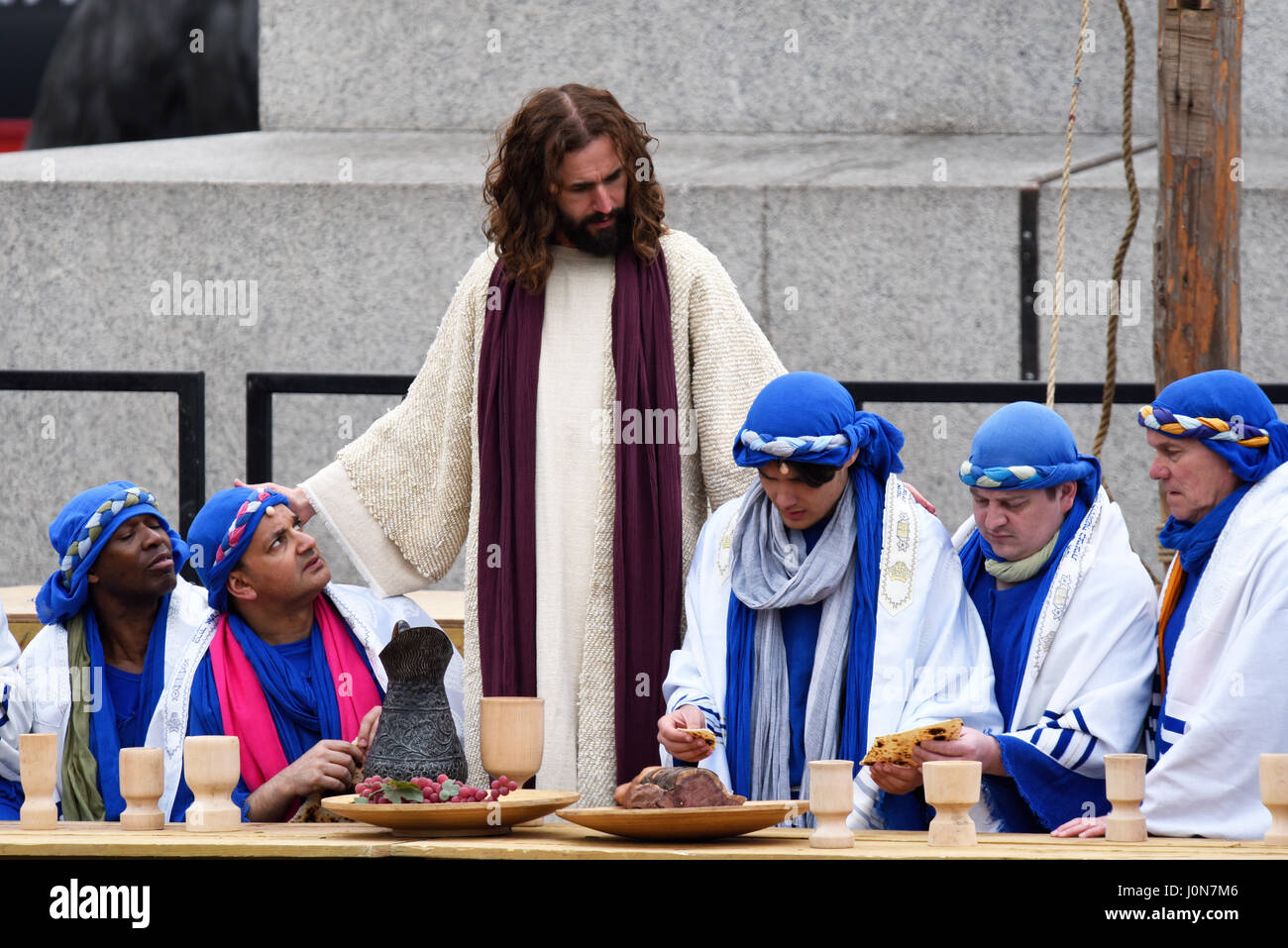 Last supper. Easter Good Friday the cast of Wintershall portrayed the ...