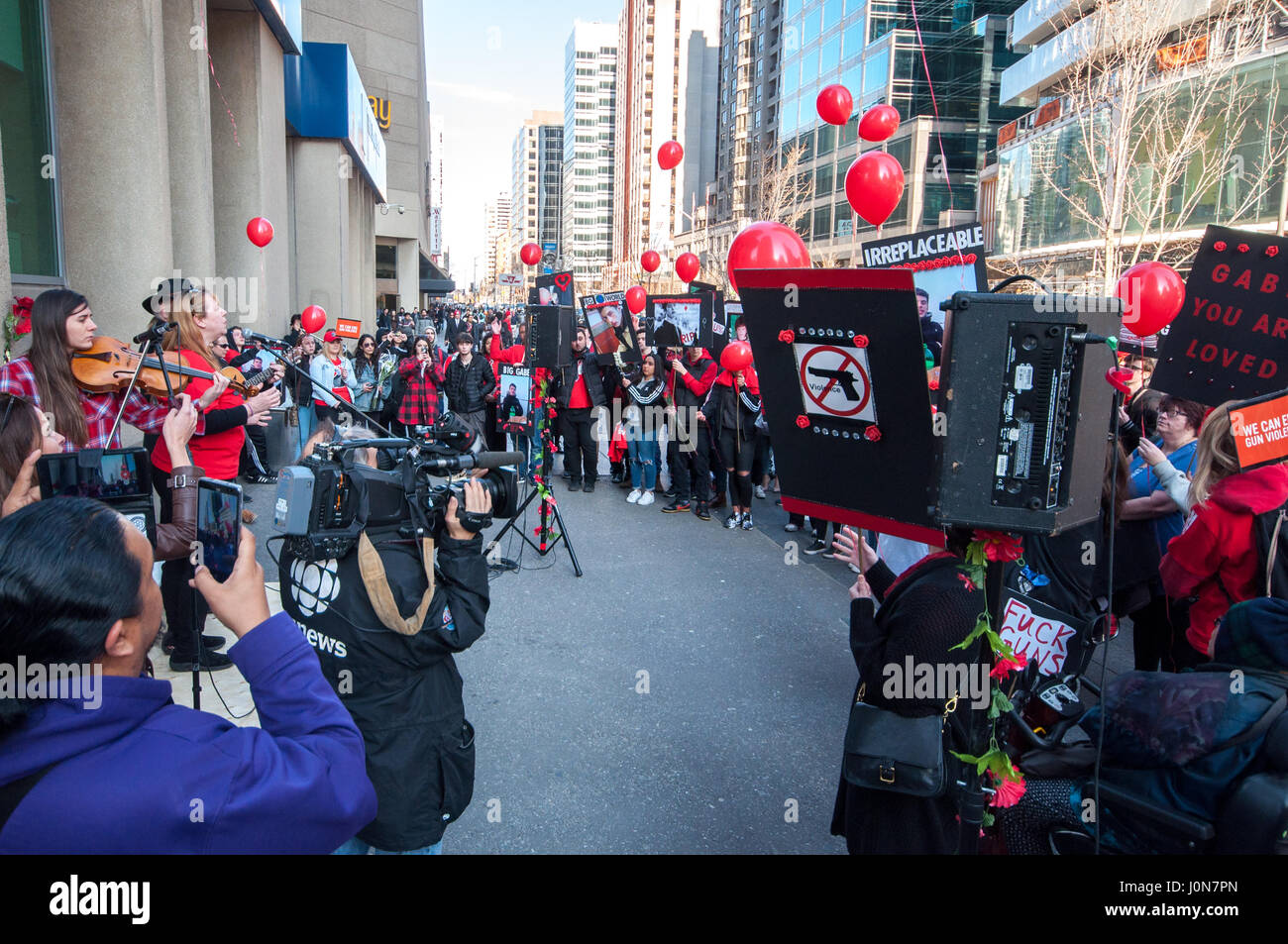 Toronto, Canada. 13th Apr, 2017. Zero Gun Violence Movement hold ...