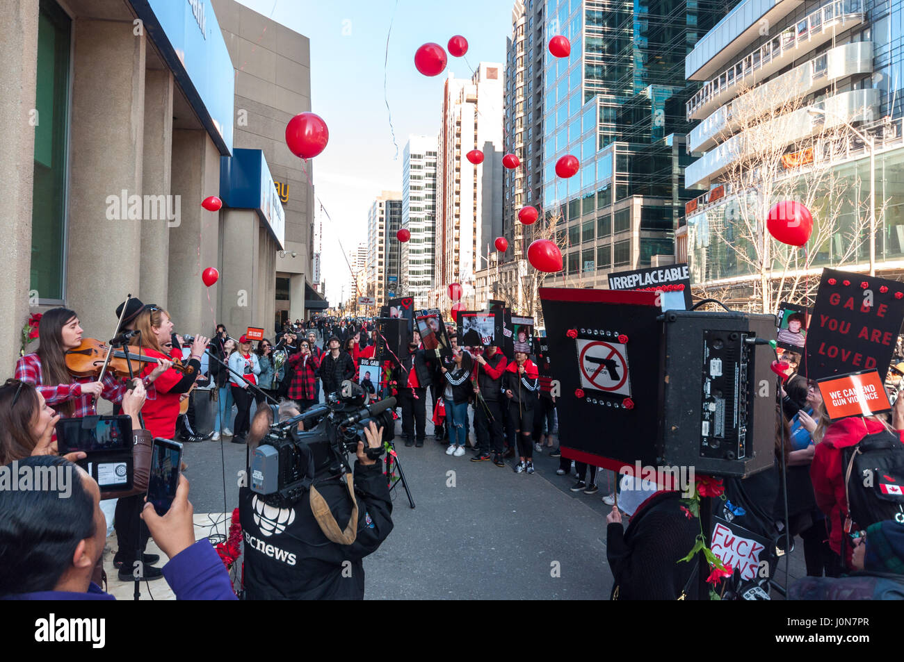 Toronto, Canada. 13th Apr, 2017. Zero Gun Violence Movement hold ...
