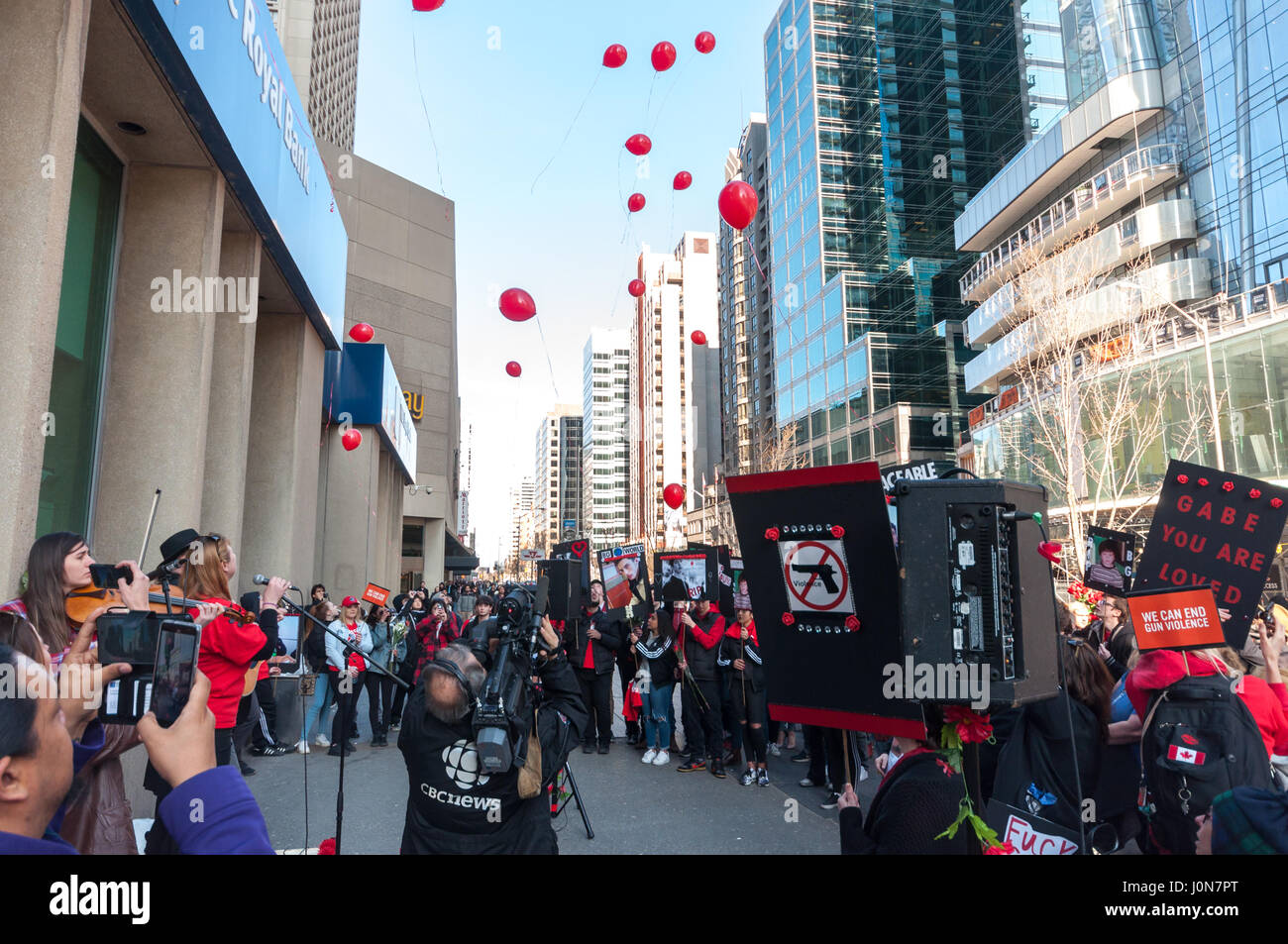 Toronto, Canada. 13th Apr, 2017. Zero Gun Violence Movement hold ...