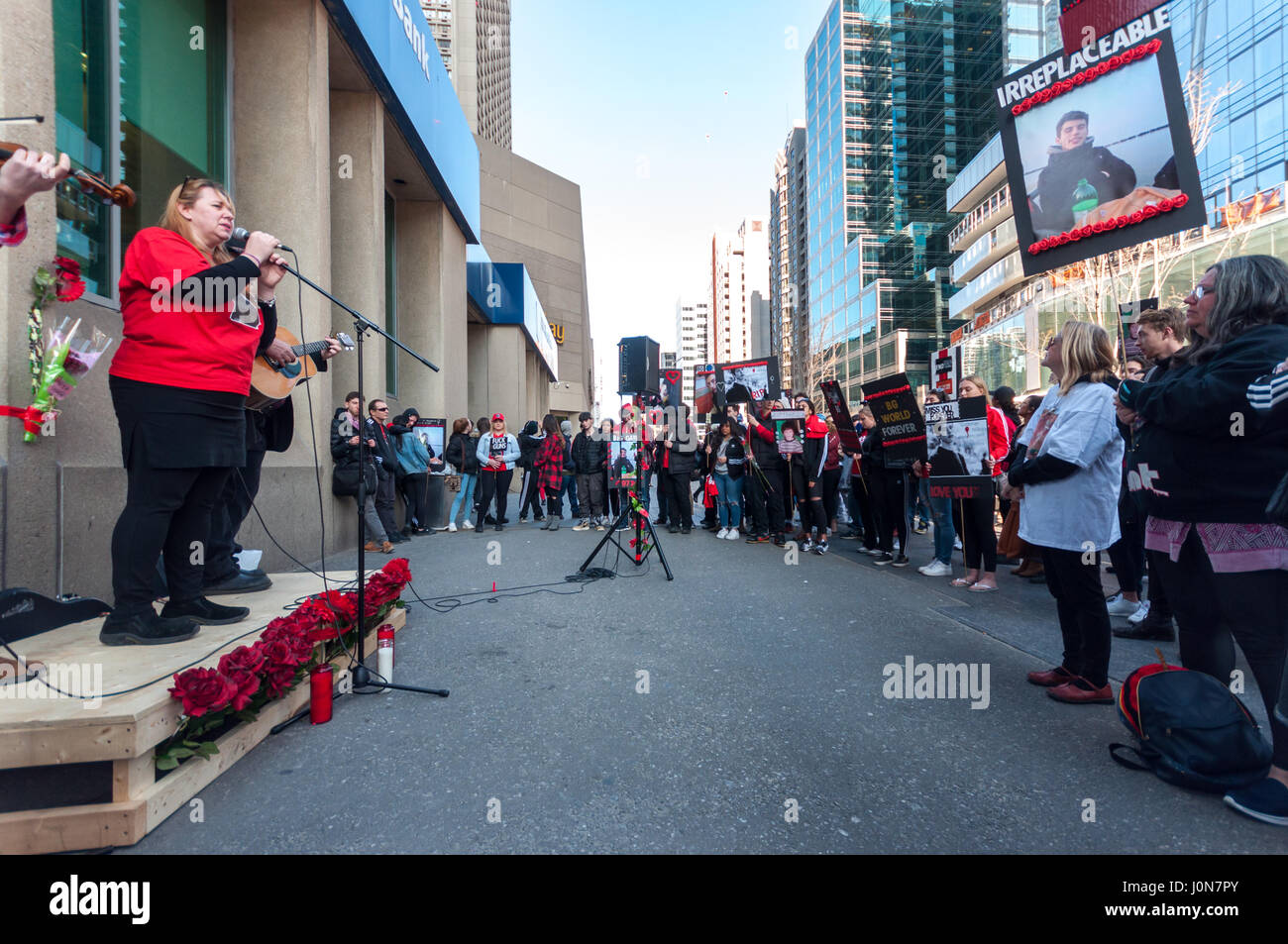 Toronto, Canada. 13th Apr, 2017. Zero Gun Violence Movement hold ...