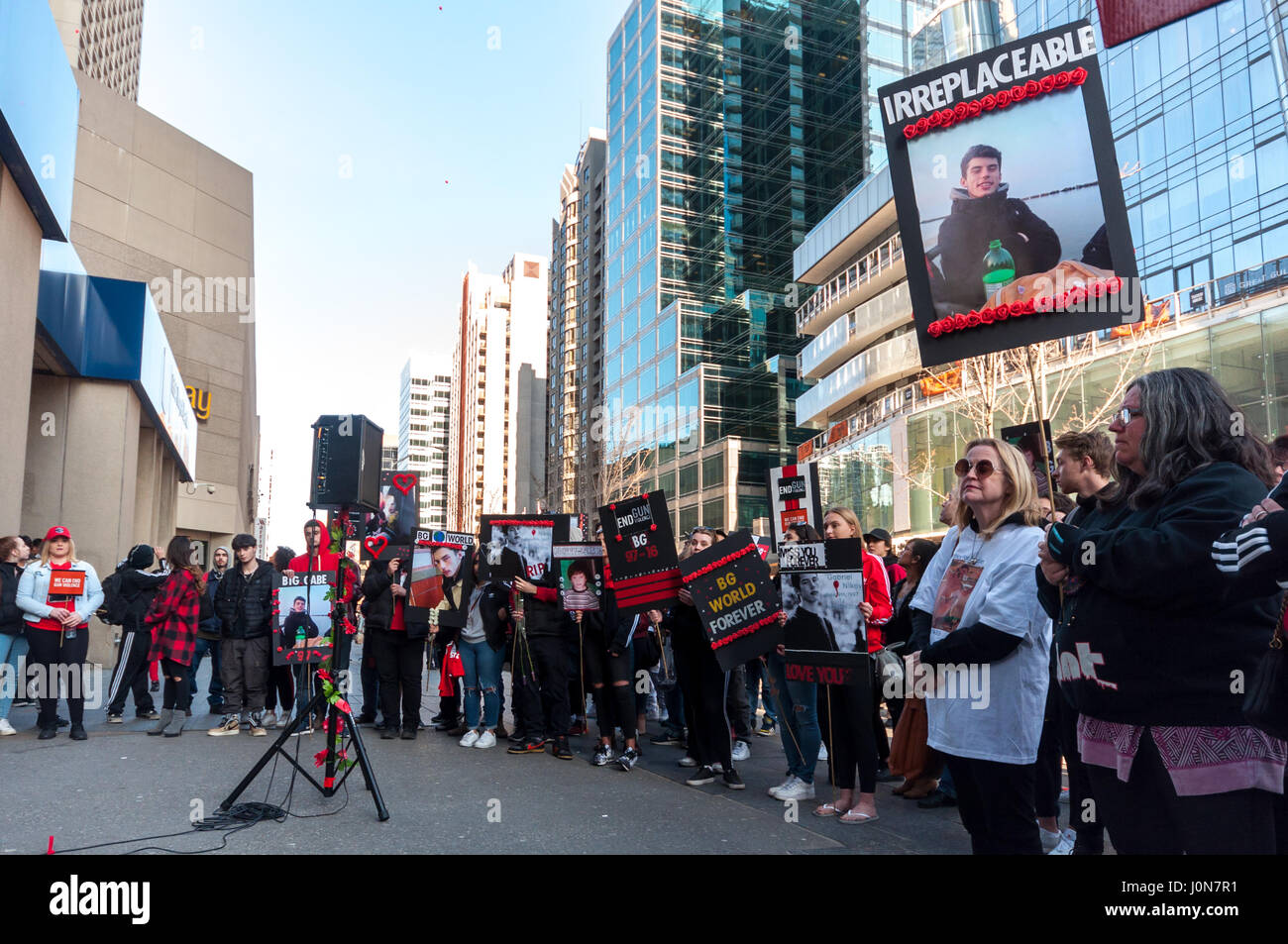 Toronto, Canada. 13th Apr, 2017. Zero Gun Violence Movement hold ...