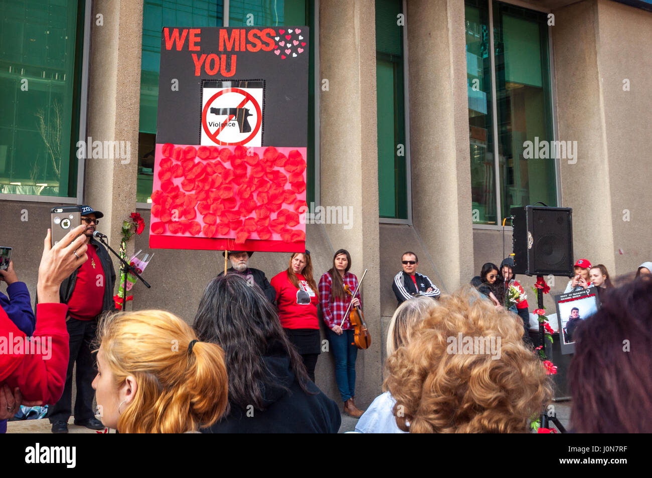 Toronto, Canada. 13th Apr, 2017. Zero Gun Violence Movement hold ...