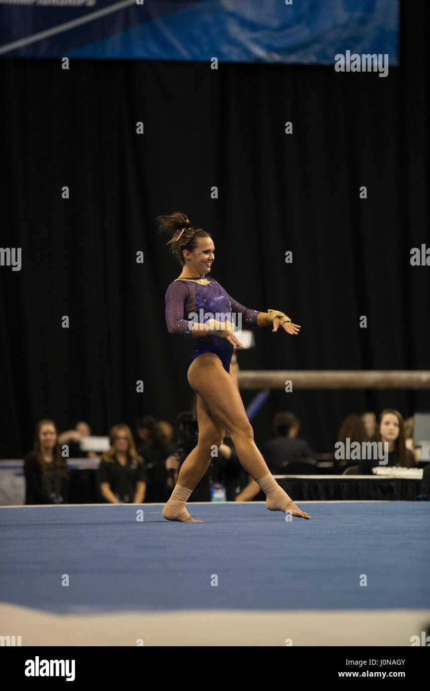2017 ncaa gymnastics floor hi-res stock photography and images - Alamy
