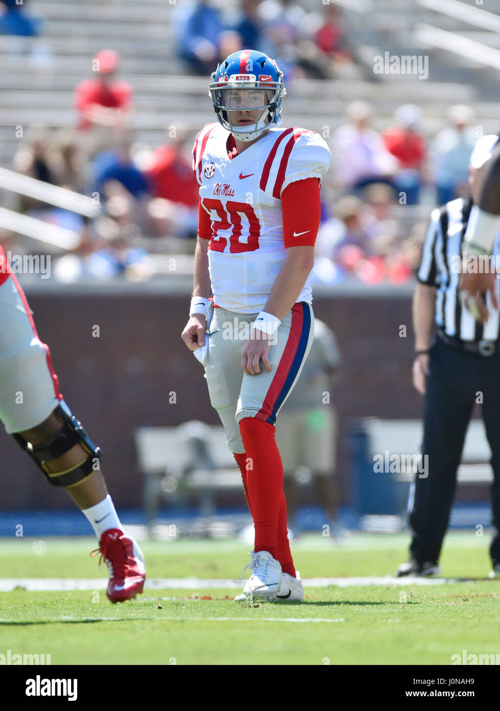 Oxford, MS, USA. 8th Apr, 2017. Red quarterback Shea Patterson gets ...