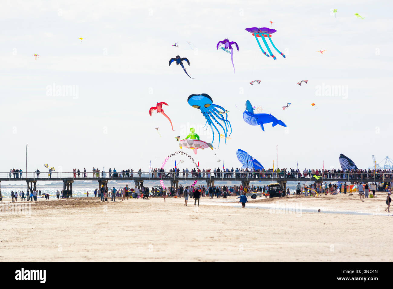 Semaphore, South Australia, Australia - April 15, 2017: People on the ...