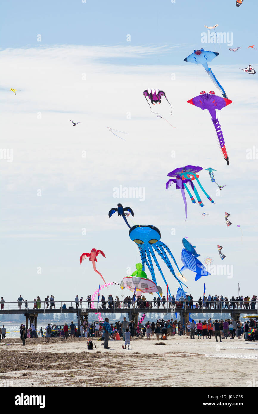 Semaphore, South Australia, Australia - April 15, 2017: People watching ...