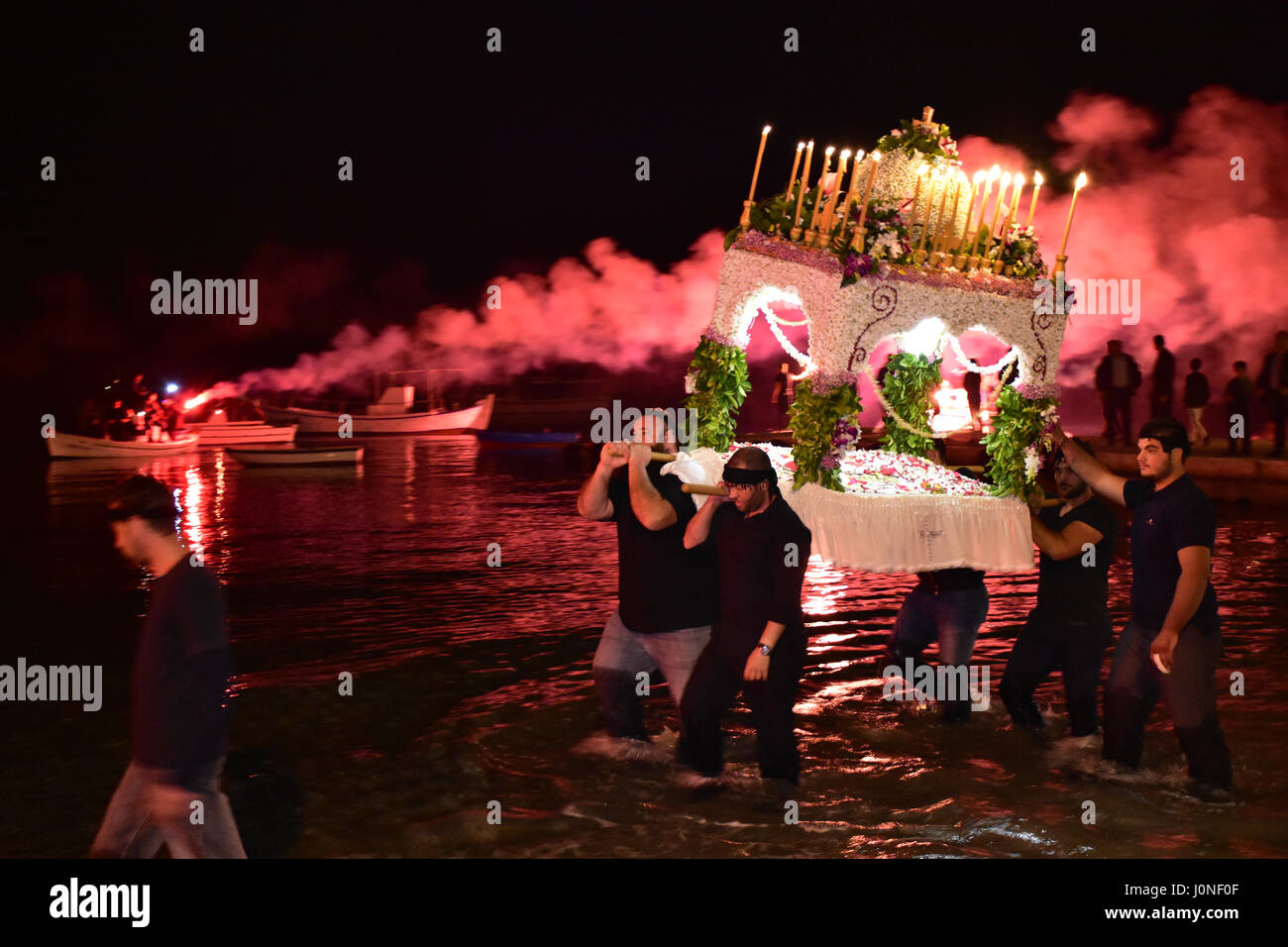 Nafplion, Greece, April 14, 2017. In Tolo Argolida Peloponnese during ...