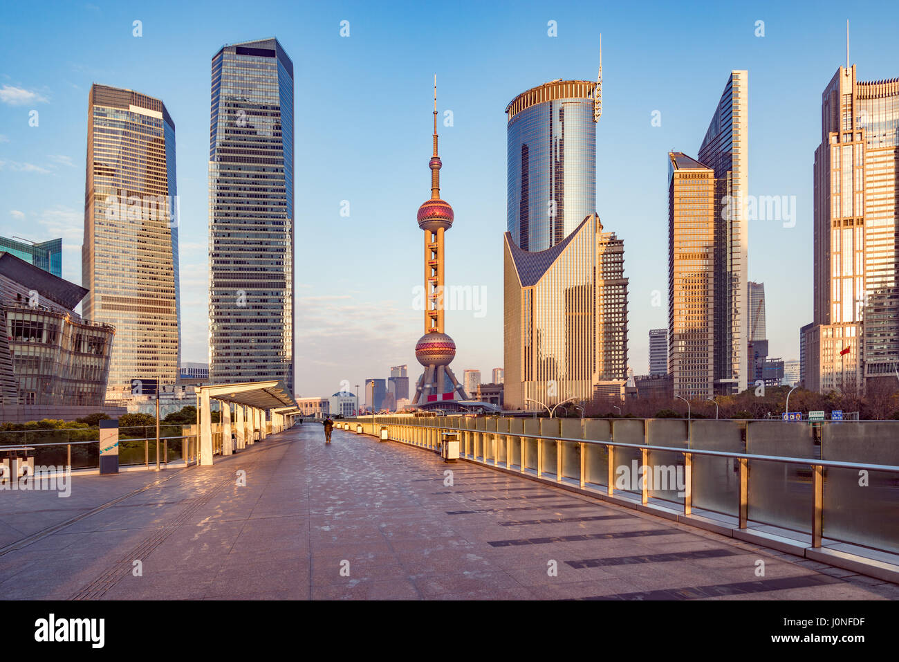 Central streets of Shanghai city in morning Stock Photo - Alamy