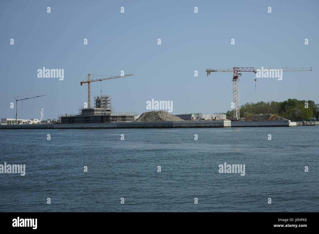 Port of Venice, Italy. Mose barrier construction site Stock Photo - Alamy