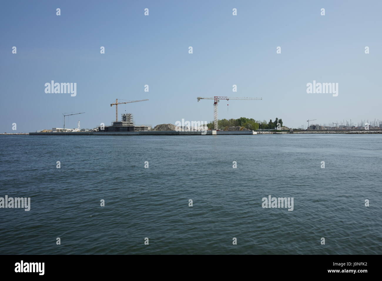 Port of Venice, Italy. Mose barrier construction site Stock Photo - Alamy