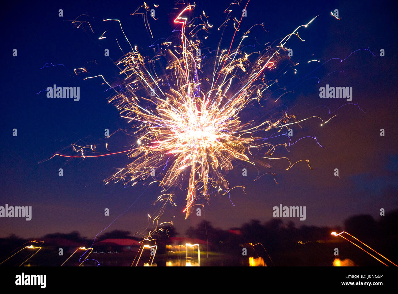 Fireworks exploding in the sky Stock Photo - Alamy