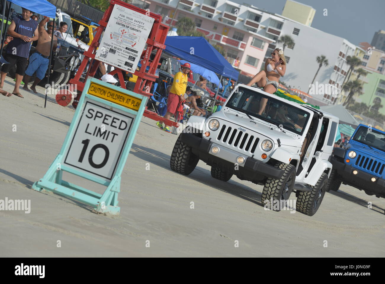 Jeep week at Daytona Beach thousands of jeeps on the beach and on the ...