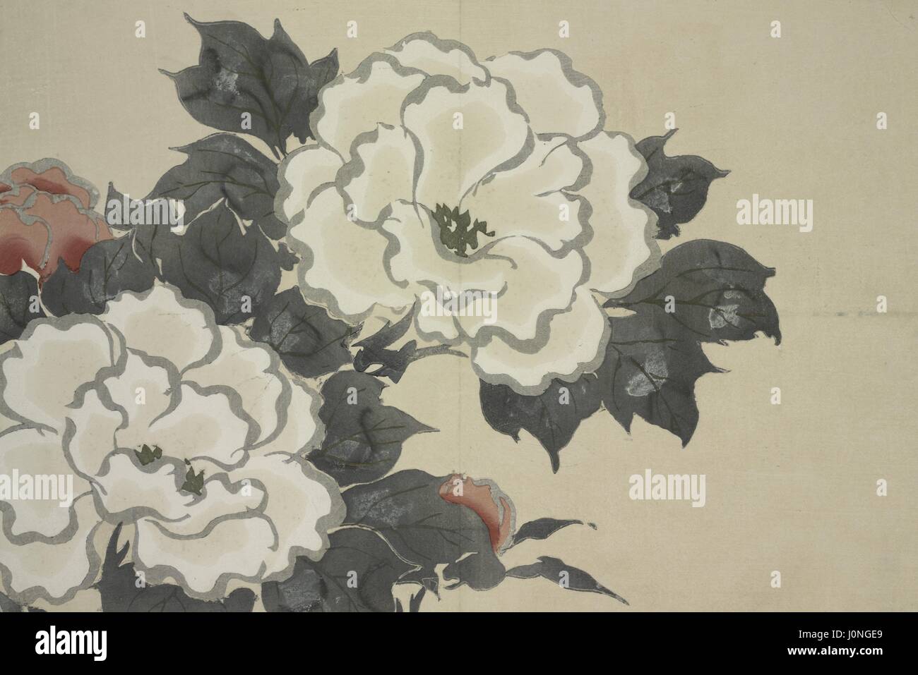 Japanese woodcut of flowers from the book Momoyogusa; Flowers of a ...