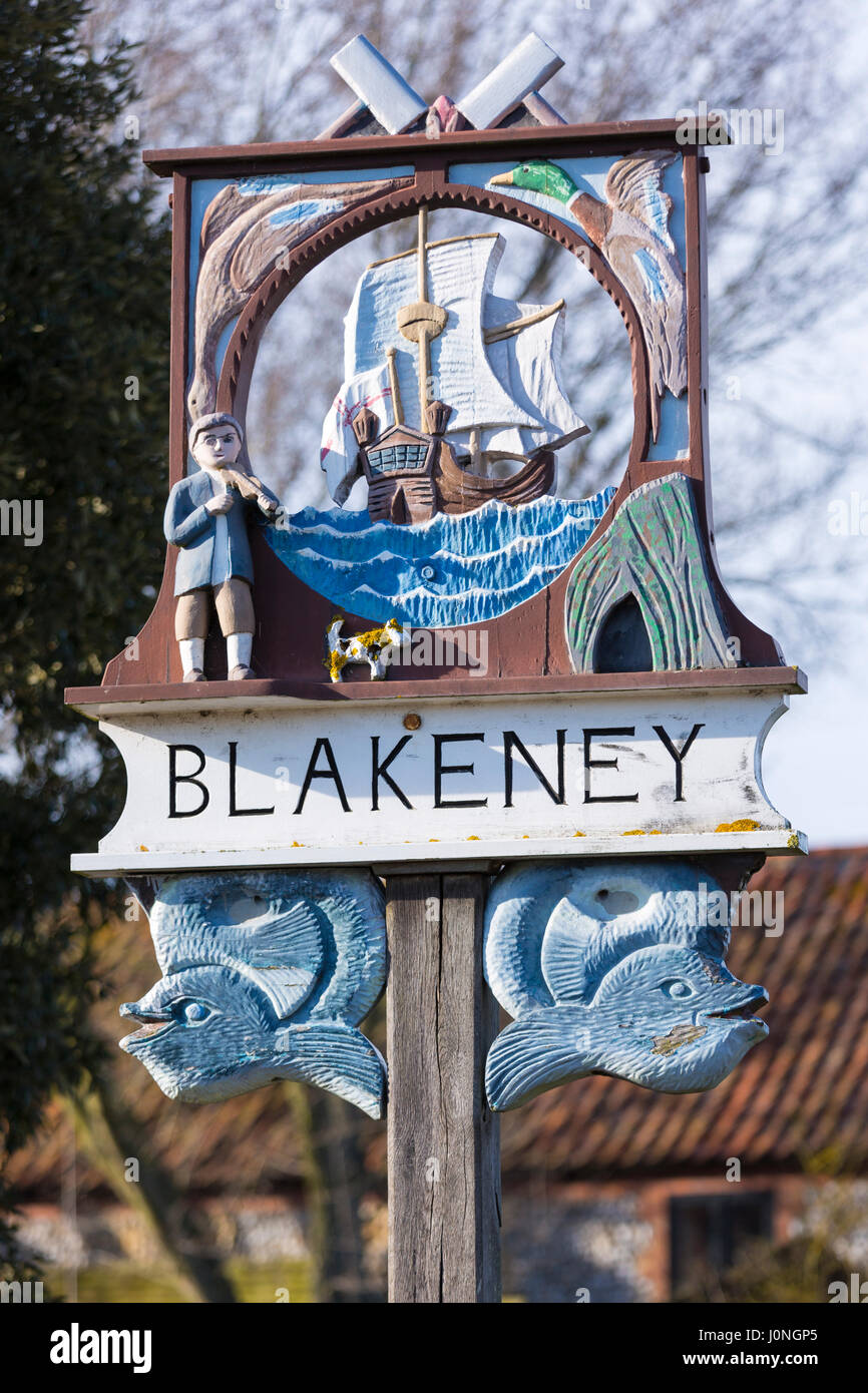 Blakeney one of the traditional painted village signs in North Stock ...
