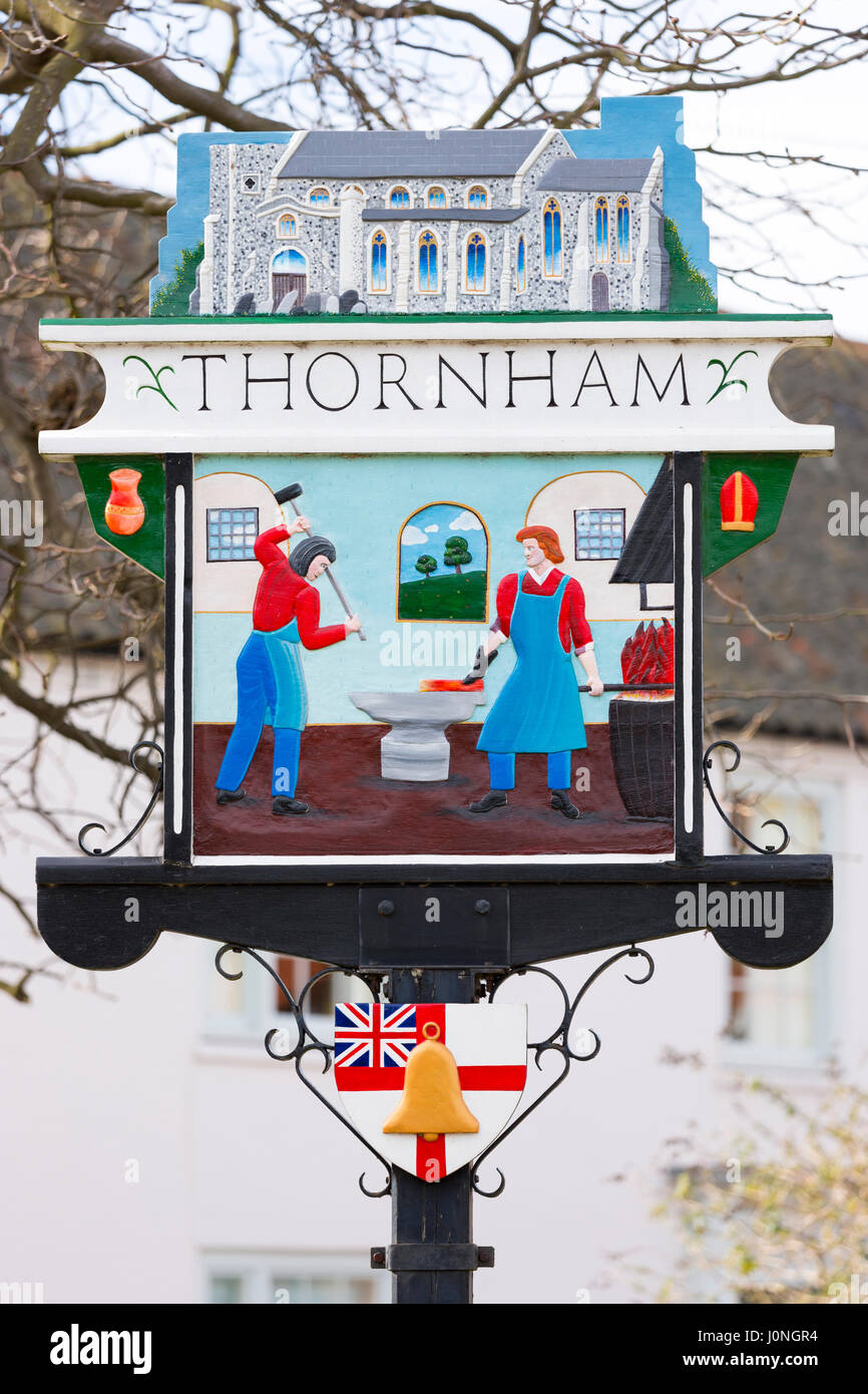Thorn ham - one of the traditional painted village signs by traditional ...
