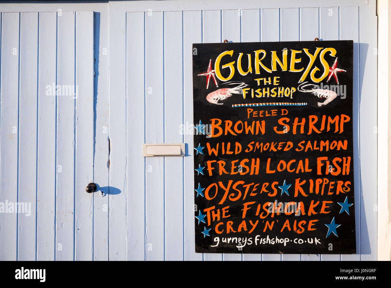 Shop sign for Gurneys Fish Shop - fresh shrimp, salmon, oysters ...