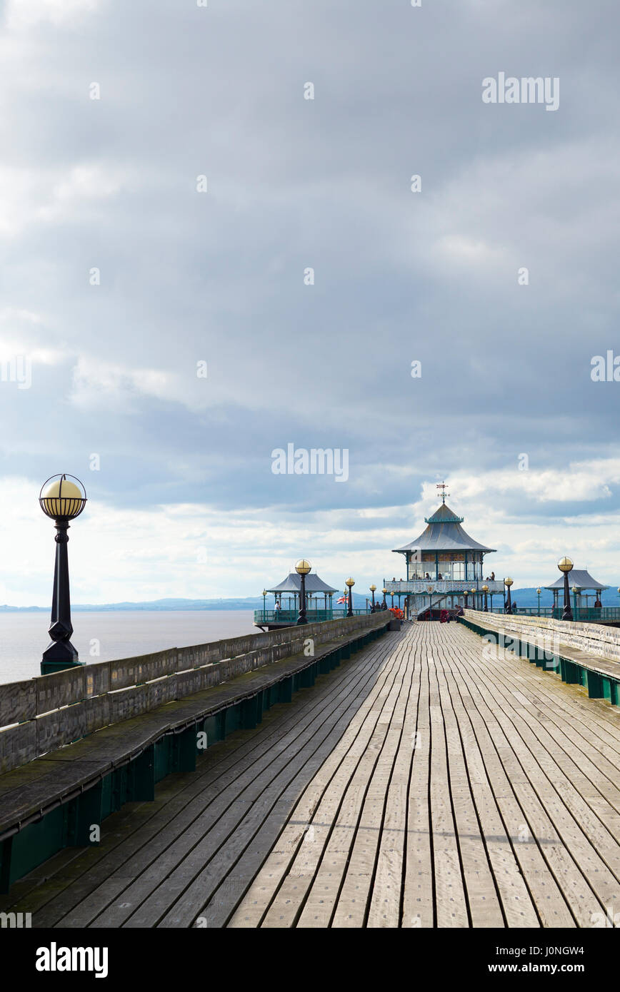 The ancient Victorian pier with timber decking on east shore of the ...