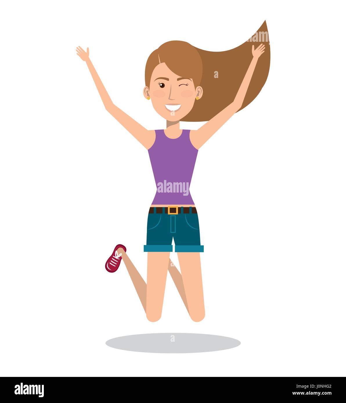 Leaping Woman Stock Vector Images - Alamy